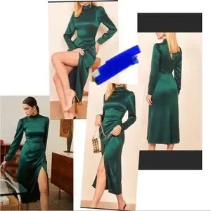 Reformation | Dresses | Reformation Emerald Long Sleeve Dress | Poshmark